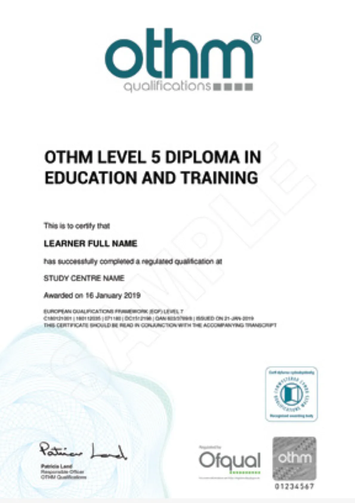 Level 5 - Diploma in Education and Training - OTHM - SNATIKA